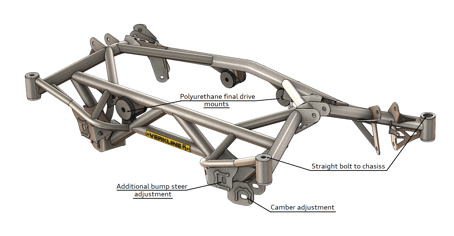 Rear Lightweight Tubular Subframe Toyota Supra A90 A91 - VERKLINE